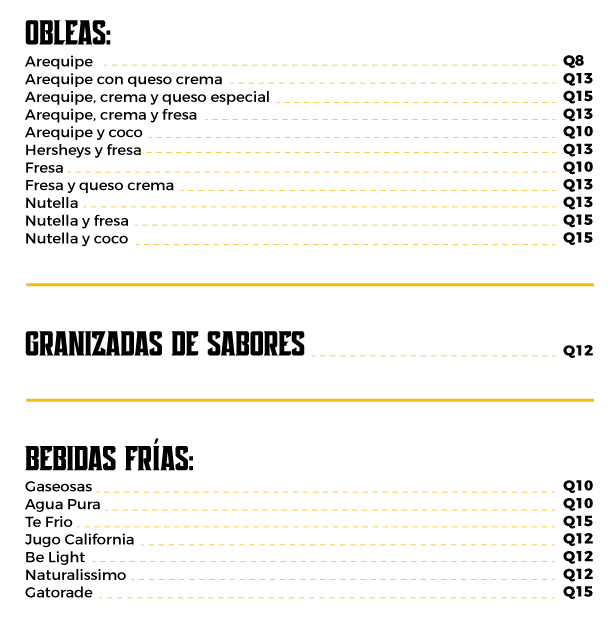 Menu Crepe – Crepe station
